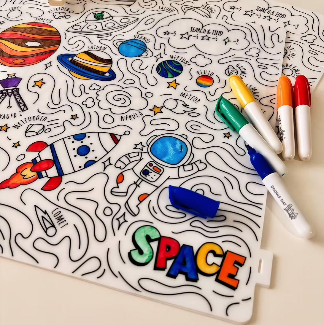 Reusable Large Colouring Mat (Space) – The Social Space Pte Ltd